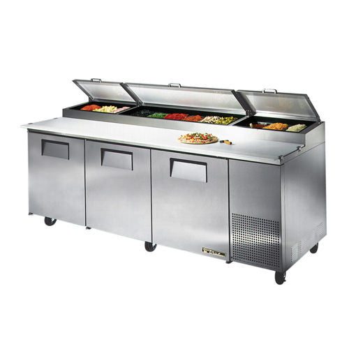 True TPP-93 93" 3 Door Pizza Prep Refrigerator – Vortex Restaurant ...